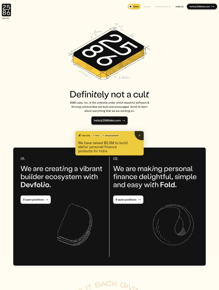 2586 Labs, Inc. website design - Lapa Ninja