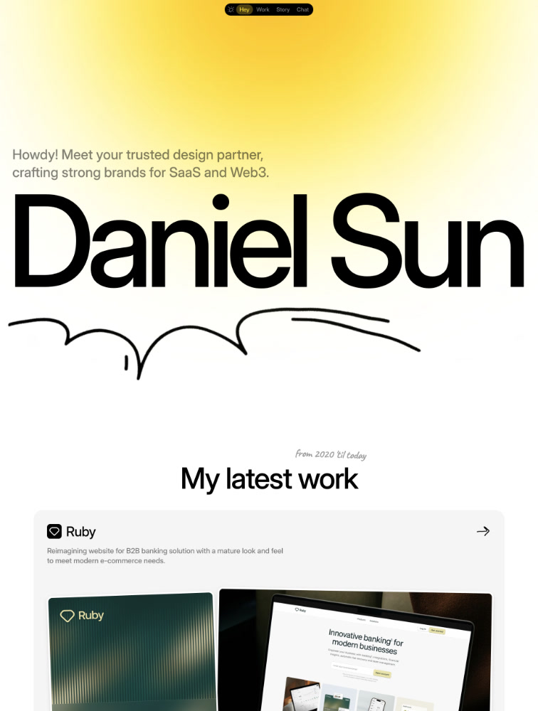 Daniel Sun - Landing Page Design | Lapa Ninja