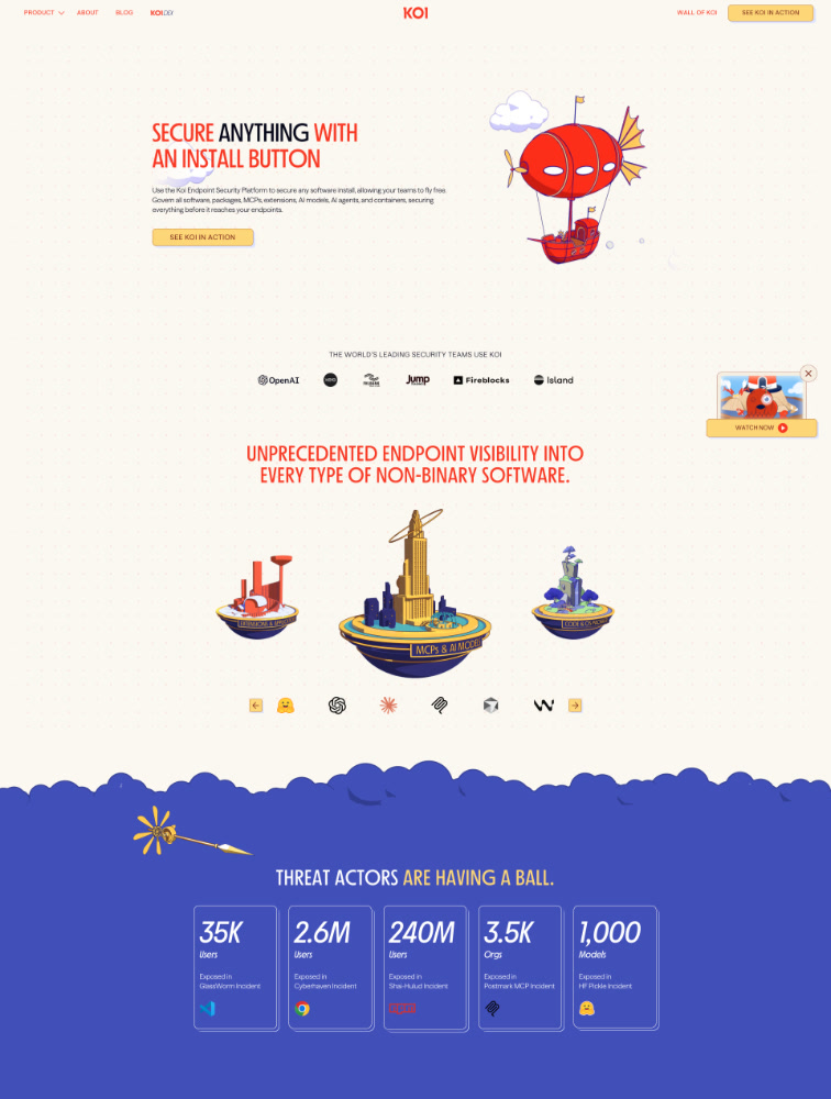 Koi Landing Pages: 1 Examples & Inspiration | Lapa Ninja