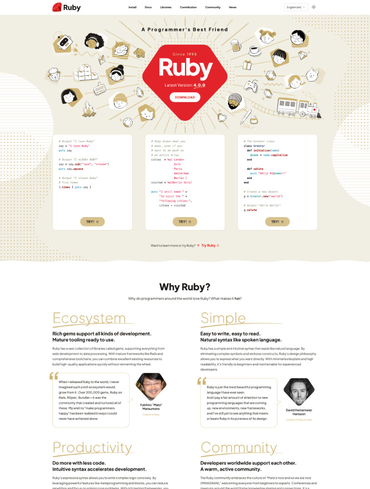 Ruby-Lang Landing Pages: 1 Examples & Inspiration | Lapa Ninja