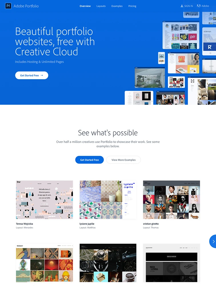 Adobe Portfolio website design - Lapa Ninja