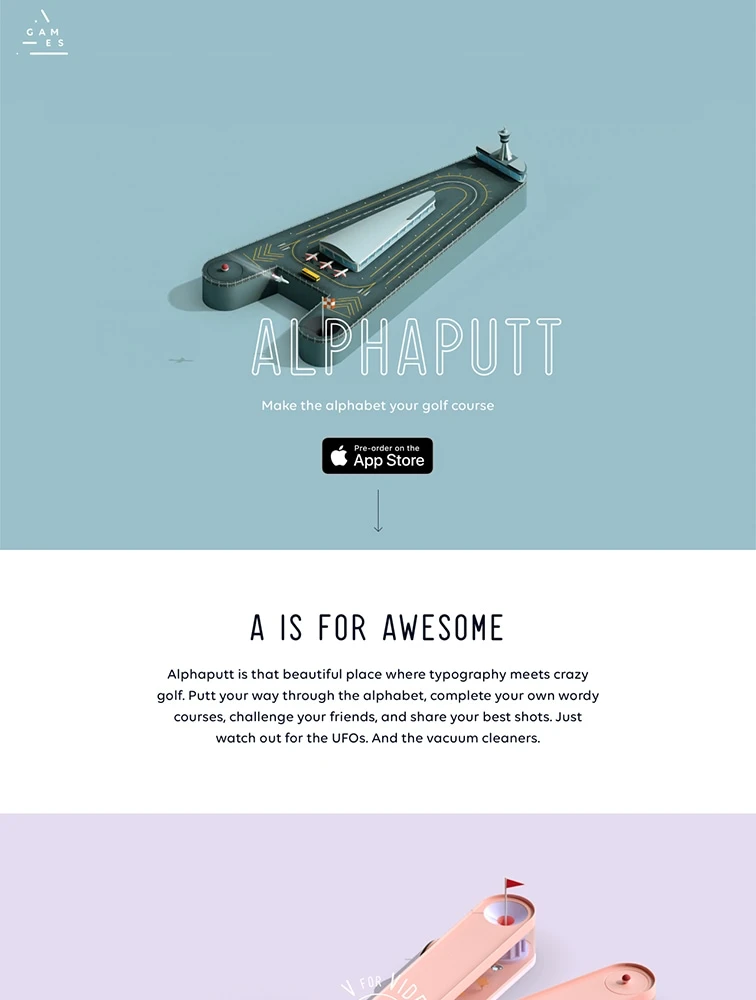 Alphaputt website design - Lapa Ninja