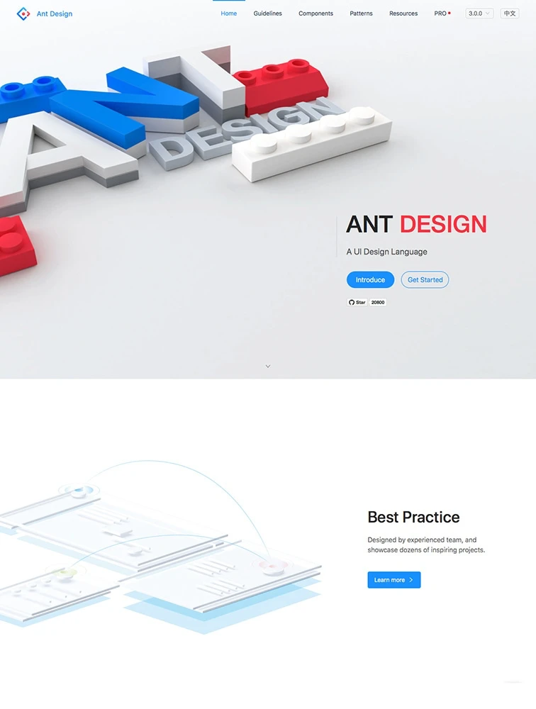 Ant Design website design - Lapa Ninja