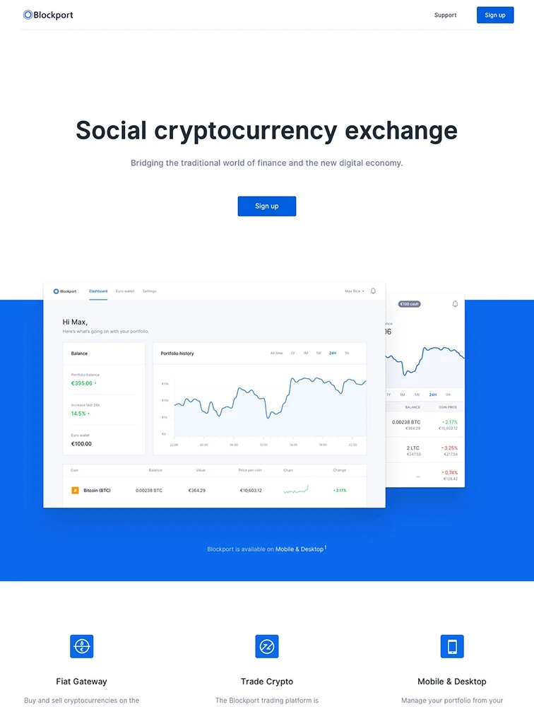 Blockport website design - Lapa Ninja