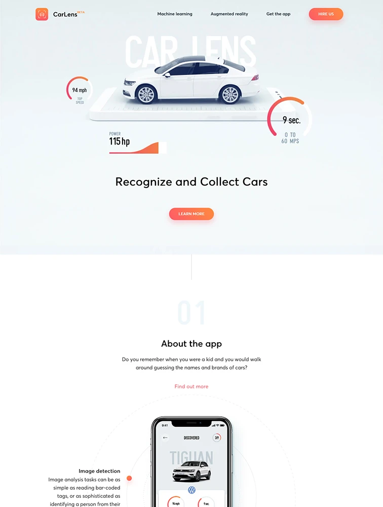 CarLens website design - Lapa Ninja