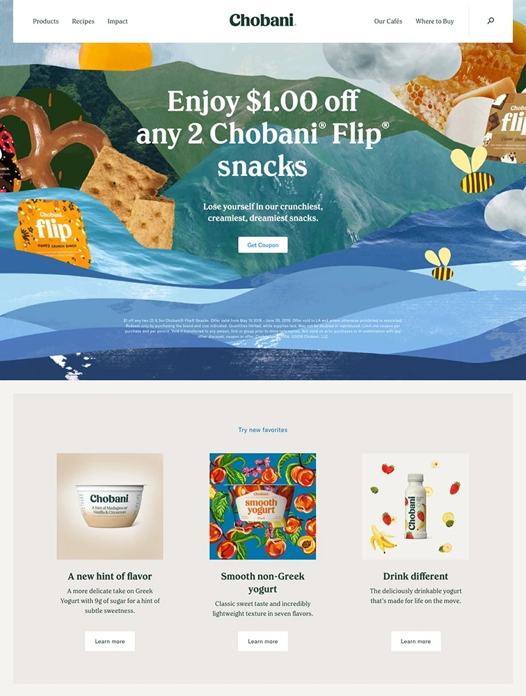 Chobani website design - Lapa Ninja