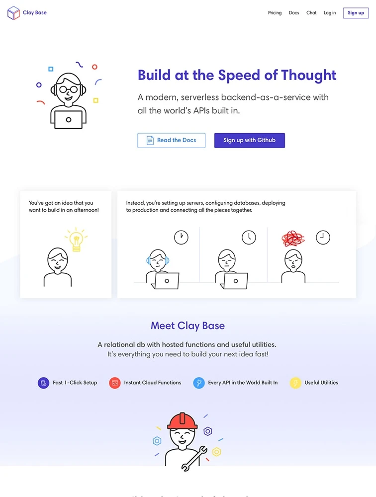 Clay Base website design - Lapa Ninja