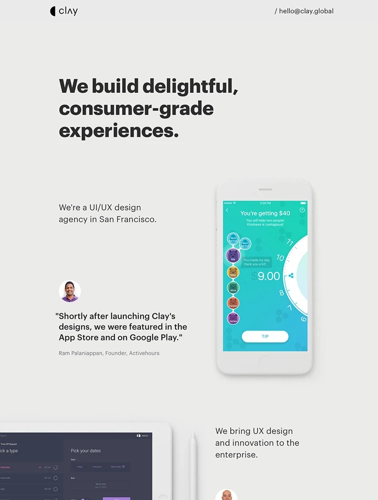 Сlay website design - Lapa Ninja