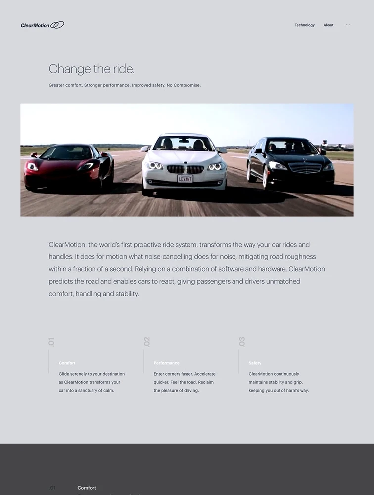 ClearMotion website design - Lapa Ninja