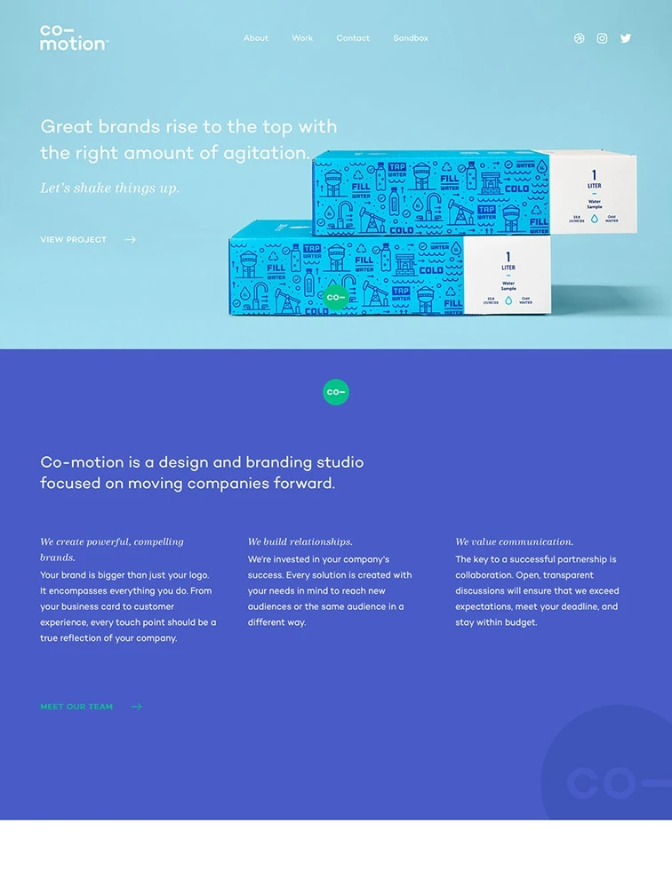 Co-motion website design - Lapa Ninja