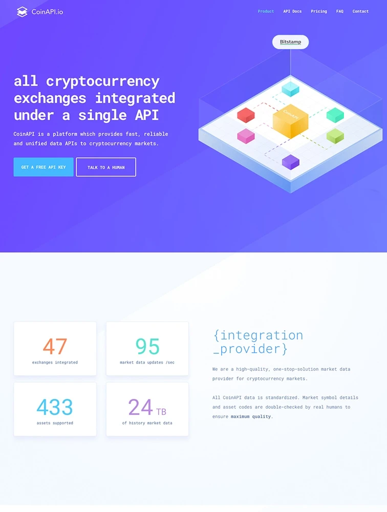 CoinAPI website design - Lapa Ninja