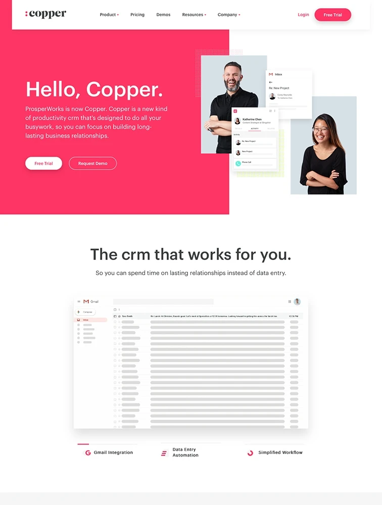 Copper website design - Lapa Ninja