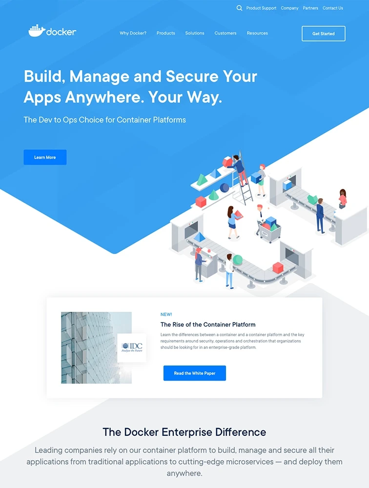 Docker website design - Lapa Ninja
