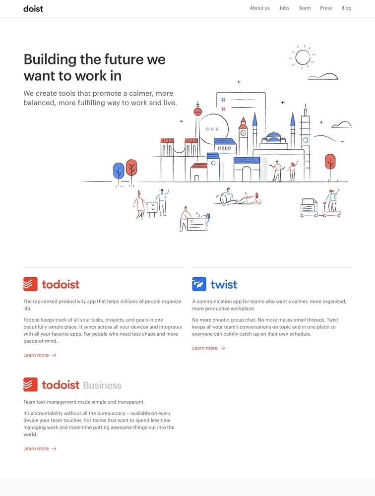 Doist website design - Lapa Ninja