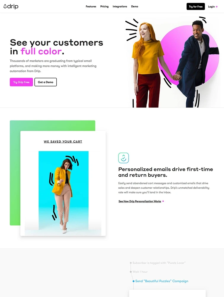 Drip website design - Lapa Ninja