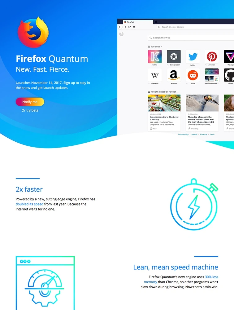 Firefox Quantum - Website Showcase | Lapa Ninja