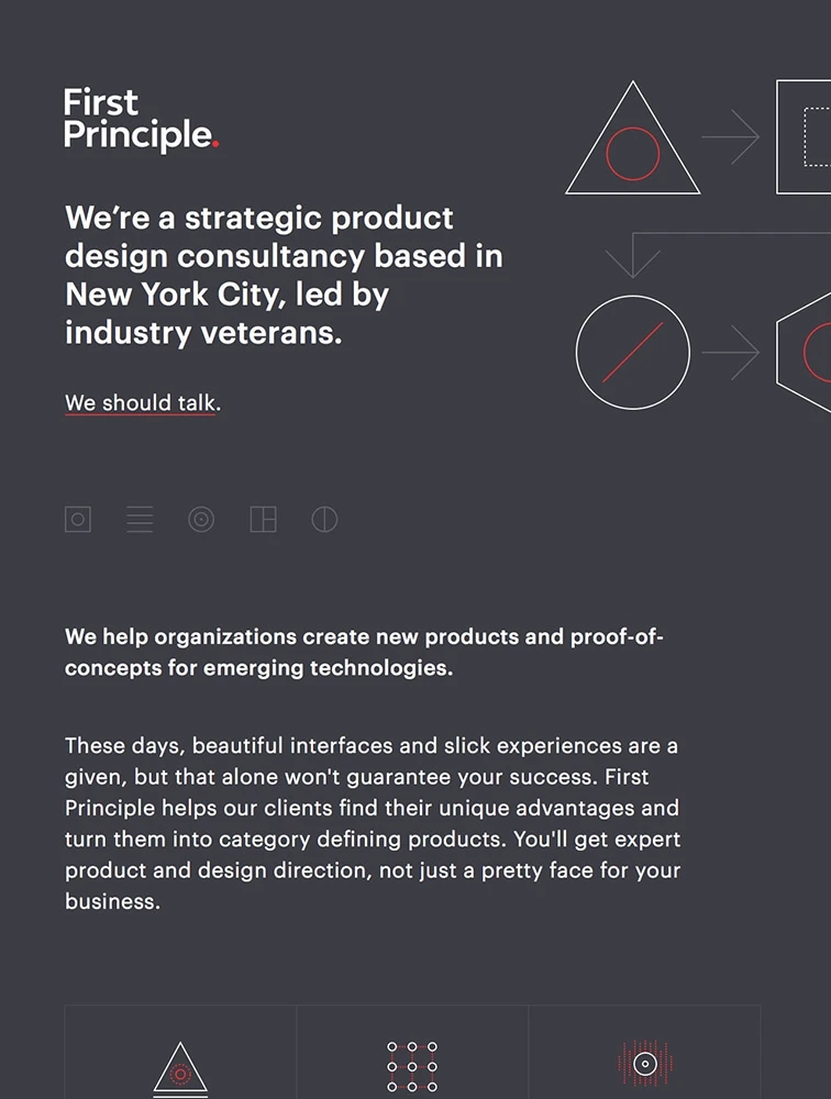 First Principle website design - Lapa Ninja