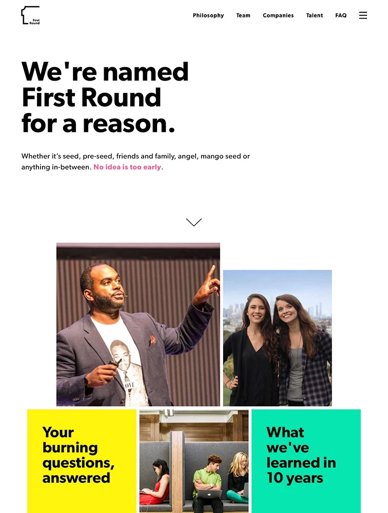 First Round Capital website design - Lapa Ninja