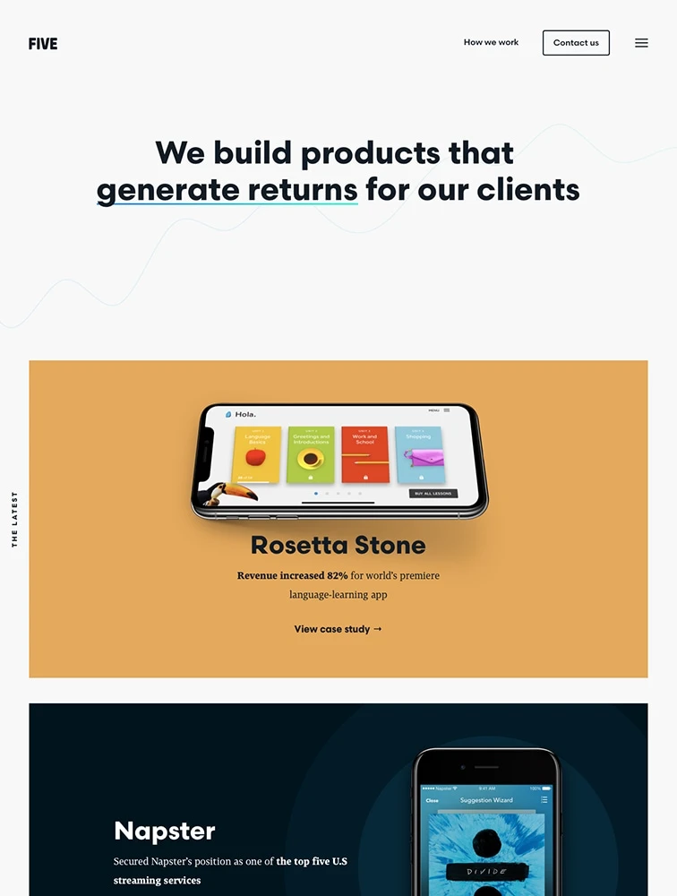 Five website design - Lapa Ninja