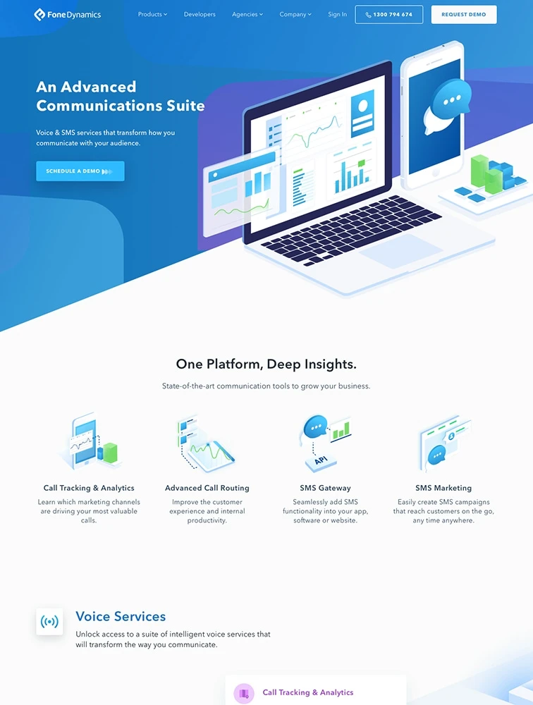 Fone Dynamics website design - Lapa Ninja