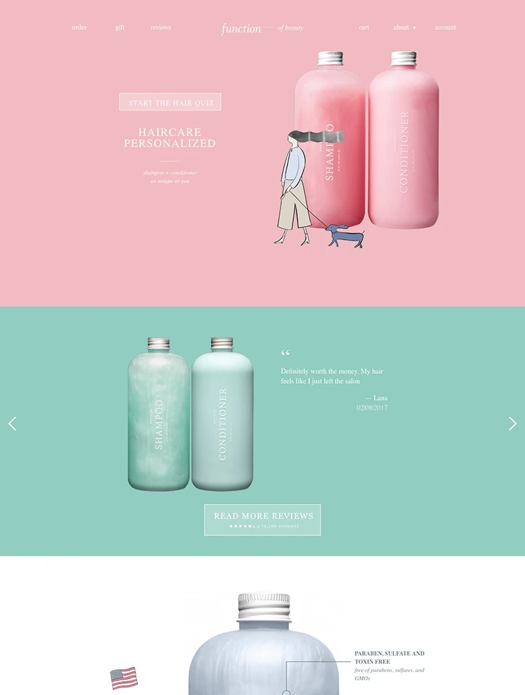 Function of Beauty website design - Lapa Ninja