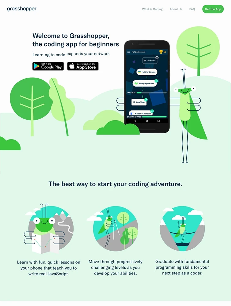 Grasshopper website design - Lapa Ninja