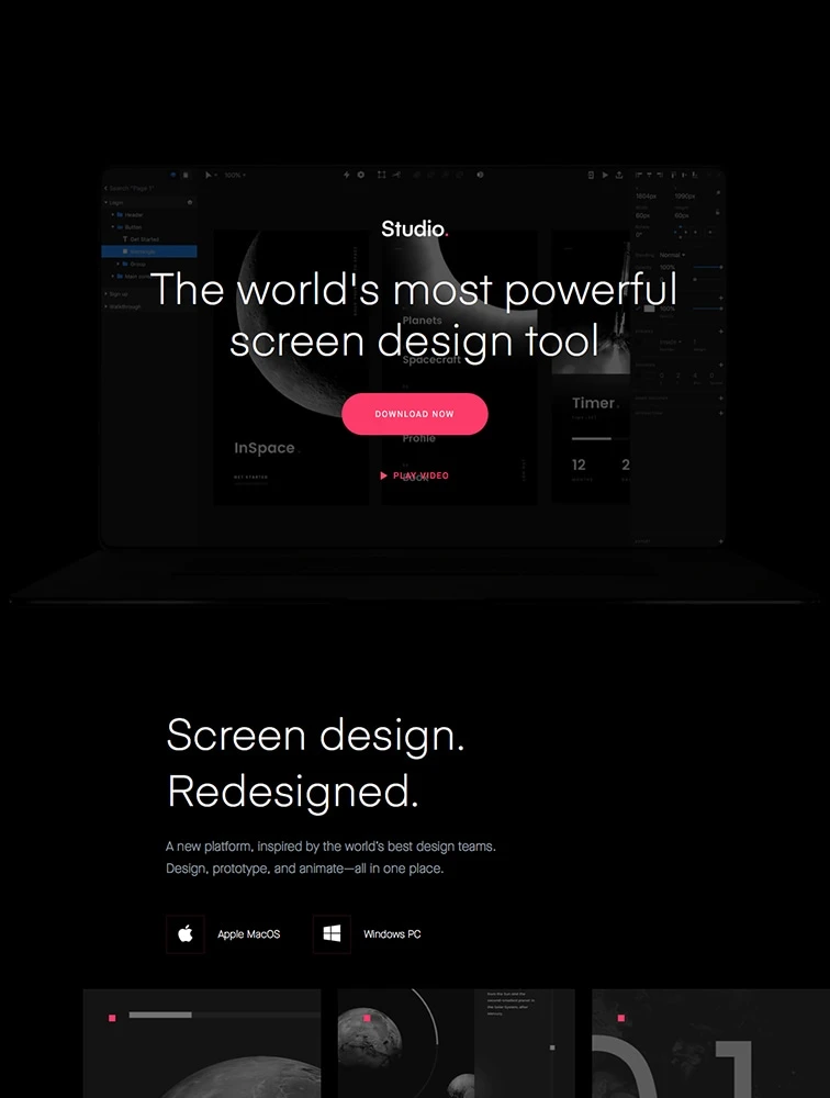 InVision Studio website design - Lapa Ninja