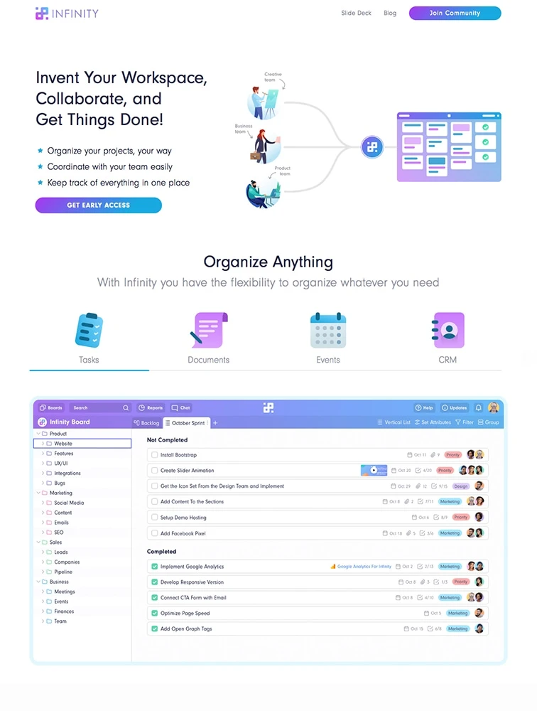 Infinity website design - Lapa Ninja
