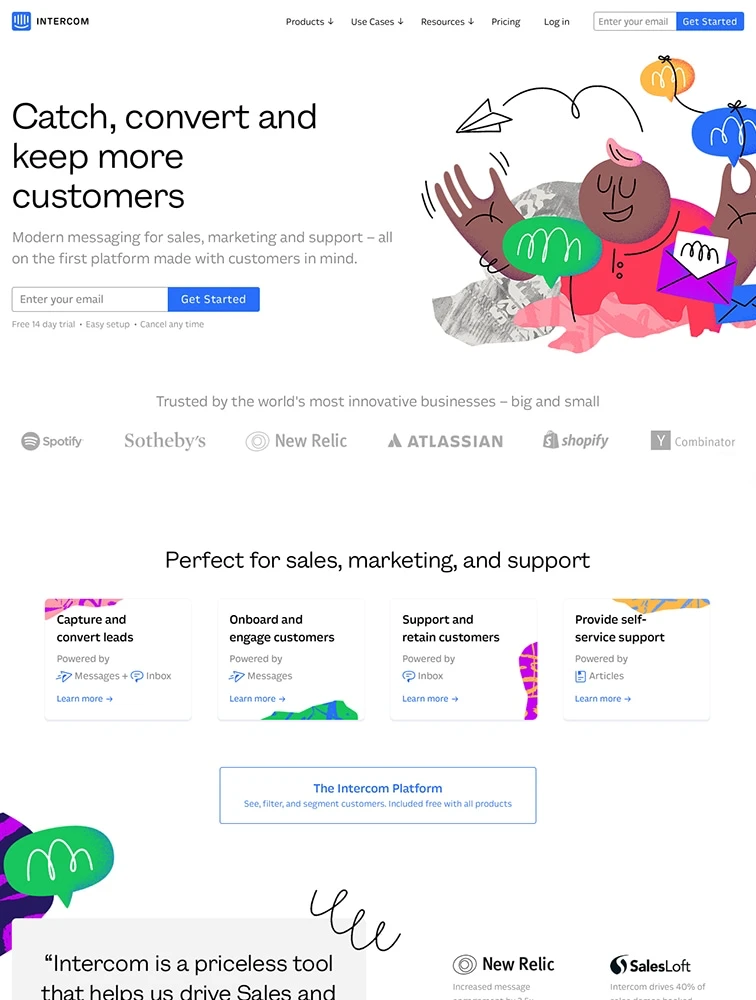 Intercom website design - Lapa Ninja