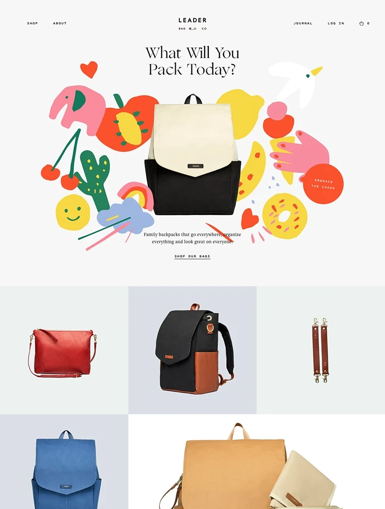 Leader Bag Co website design - Lapa Ninja