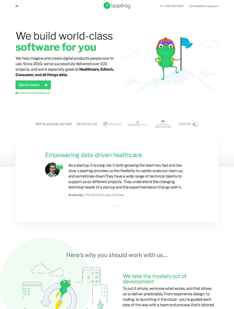 Leapfrog website design - Lapa Ninja