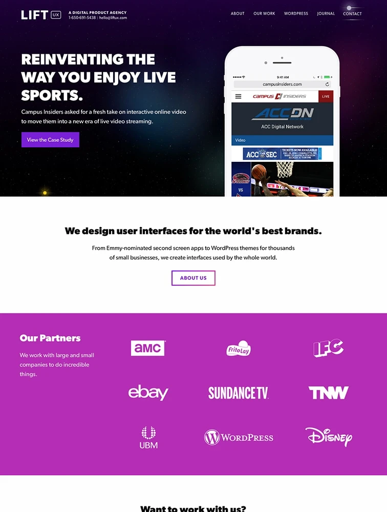 Lift UX website design - Lapa Ninja