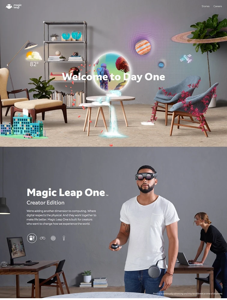 Magic Leap website design - Lapa Ninja