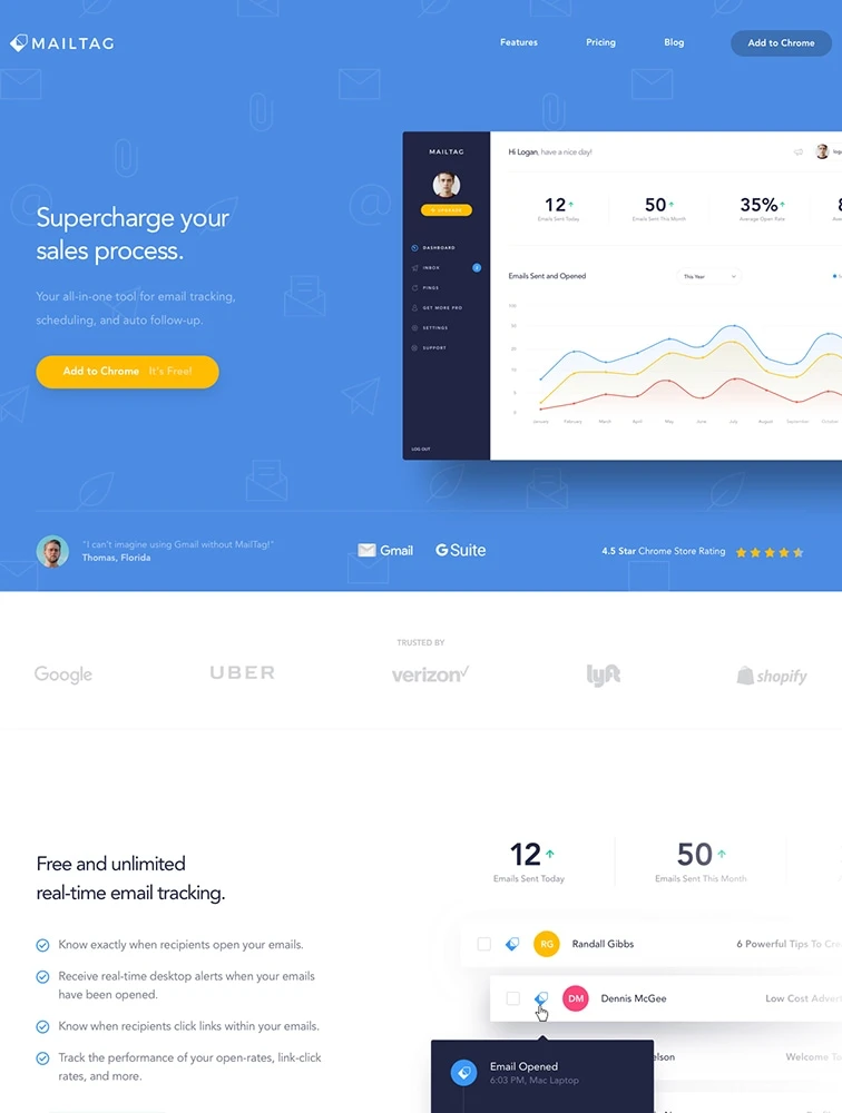 MailTag website design - Lapa Ninja