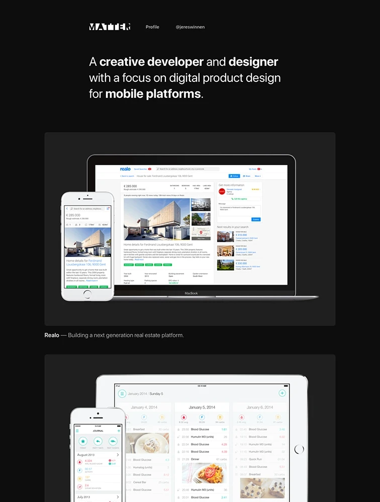 Matter website design - Lapa Ninja