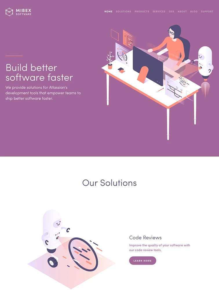 Mibex Software website design - Lapa Ninja