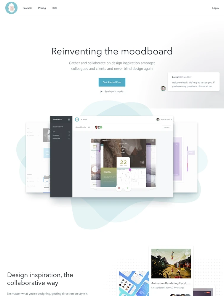 Moodily website design - Lapa Ninja