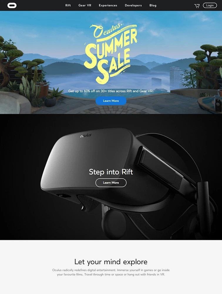 Oculus website design - Lapa Ninja