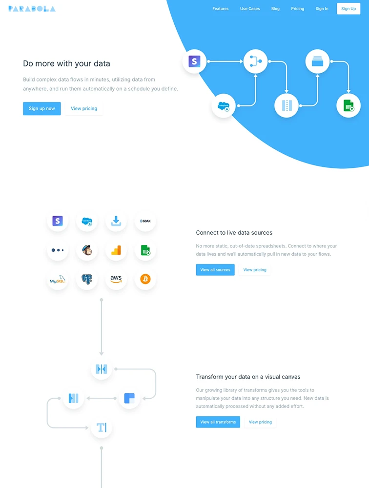Parabola website design - Lapa Ninja