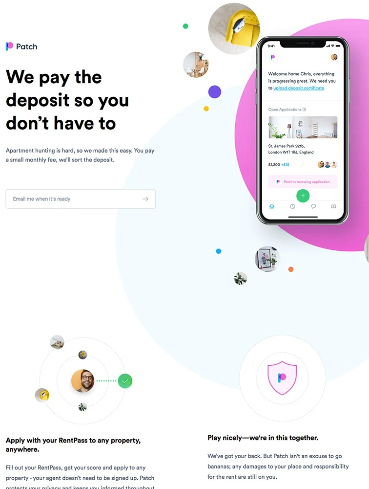 Patch website design - Lapa Ninja