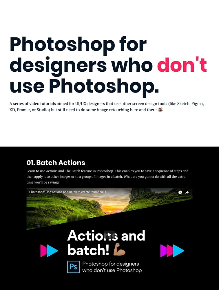 Photoshop for designers who don't use Photoshop website design - Lapa Ninja