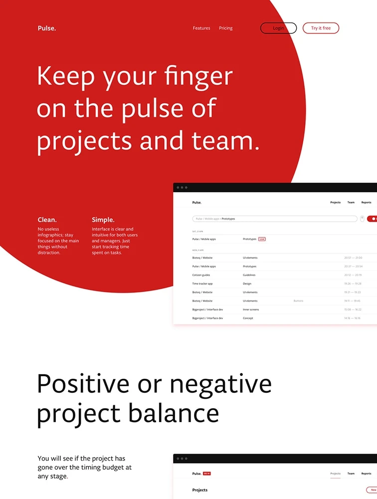 Pulse.red website design - Lapa Ninja