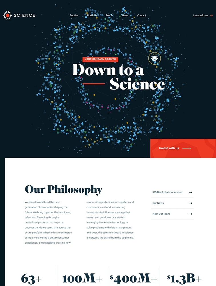 Science website design - Lapa Ninja