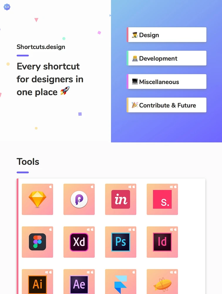 Shortcuts.design website design - Lapa Ninja