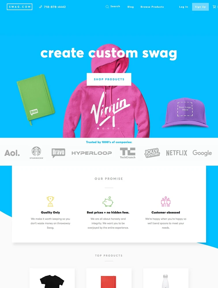 Swag website design - Lapa Ninja