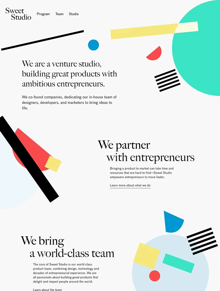 Sweet studio website design - Lapa Ninja