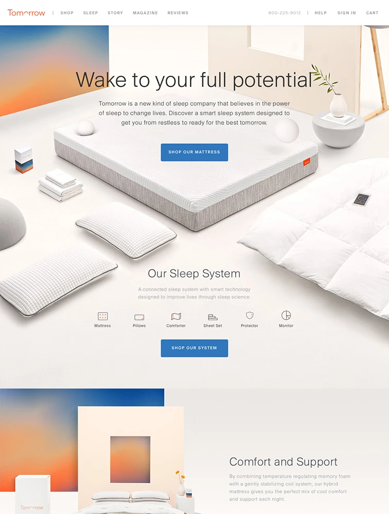 Tomorrow Sleep website design - Lapa Ninja