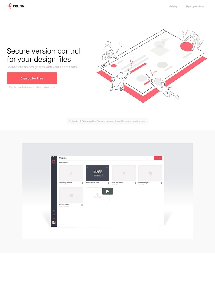 Trunk website design - Lapa Ninja