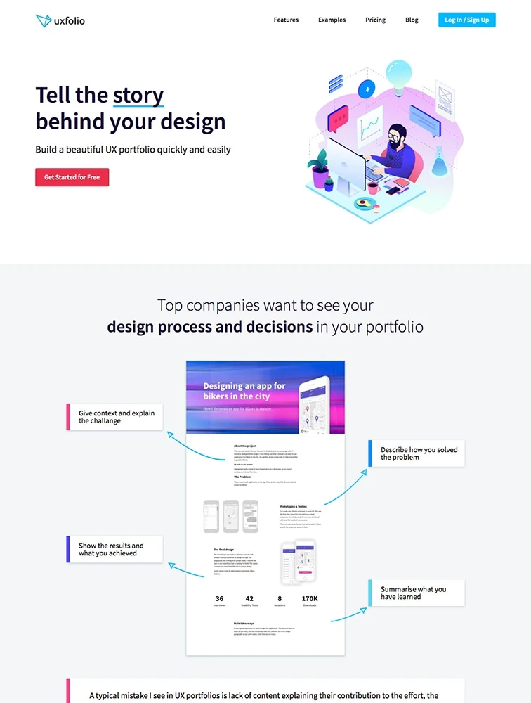 UX folio website design - Lapa Ninja