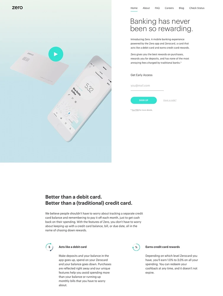 Zero website design - Lapa Ninja